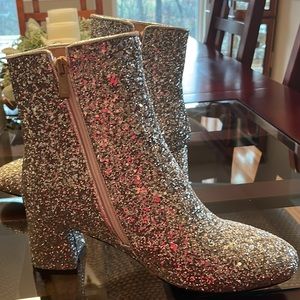 Shoes | Silver Glitter Booties | Poshmark